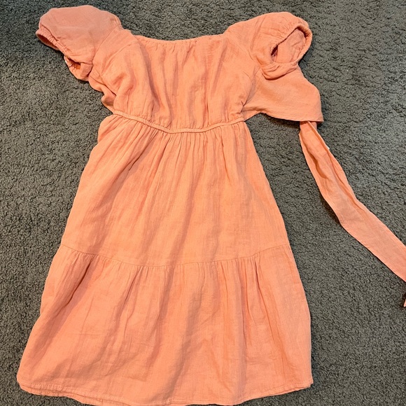 Dresses | Orange Sundress With Short Sleeves Super Cute For Summer ...